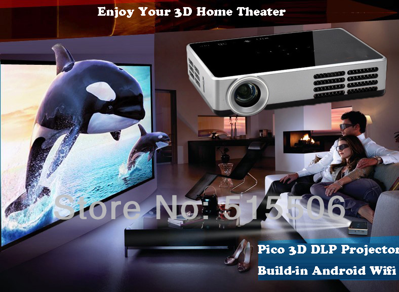 Купить 1000lumens мини dlp 3led android 4.2 проектор full hd 1080p ...