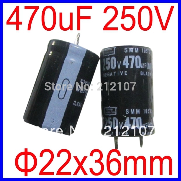 Купить 22x36mm электролитический конденсатор 470мкФ 250В в интернет ...