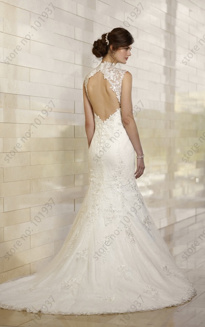 Купить новые открытые спины Свадебные платья суд поезд аппликация ...