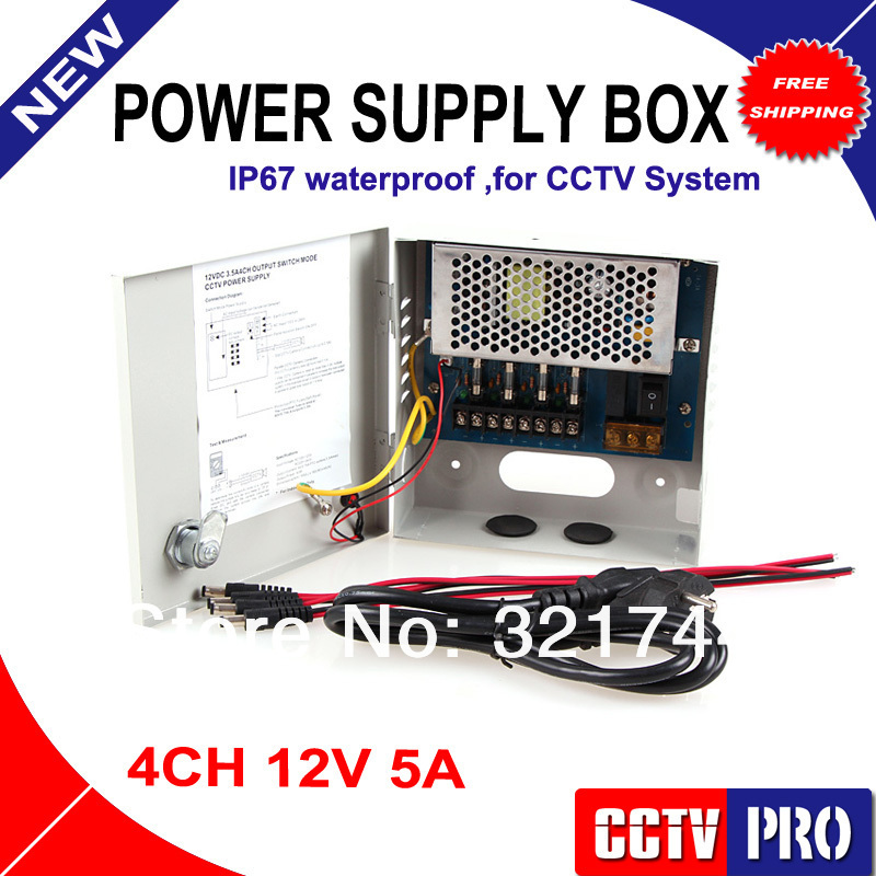 Купить 4-канальный 12v 5a cctv питания блок питания / 12v 60w 5а ...