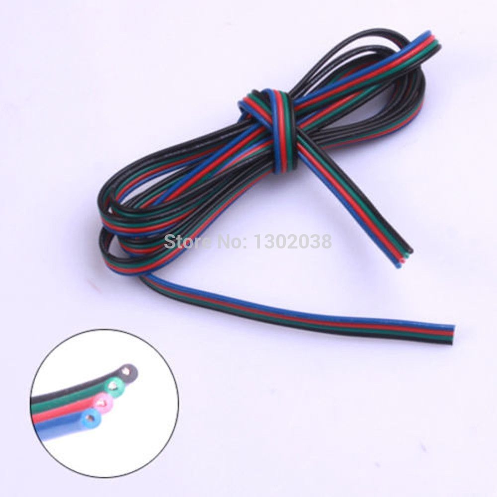 Купить 10 м/много 4 булавки привело rgb плоский кабель 4 провод ...