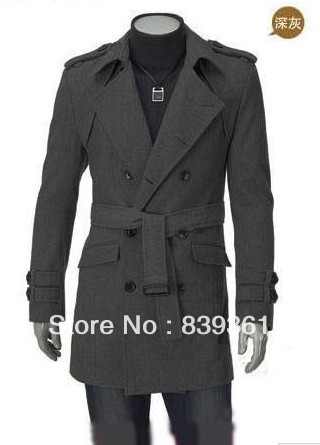 Купить мода мужской бушлат Пальто Пальто для мужчин длинные двубортные ...