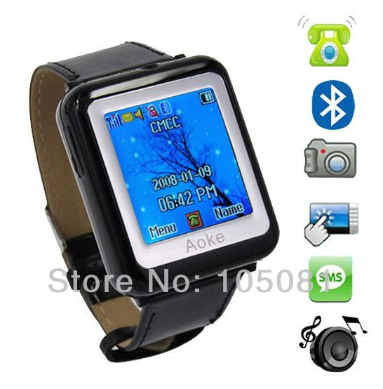 Купить мобильный телефон часы Aoke 09 ak09 с bluetooth + fm + 1.3 ...