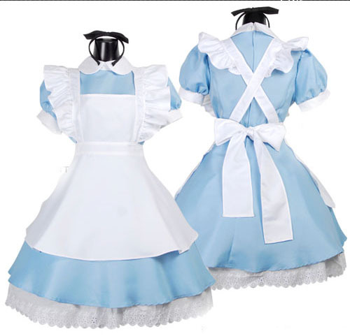 Alice In Wonderland Cosplay Maid Outfit Water Blue Costumes Cos Anime
